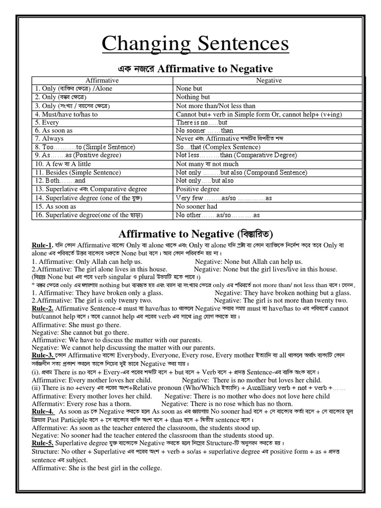 Changing Sentence Editing G | PDF