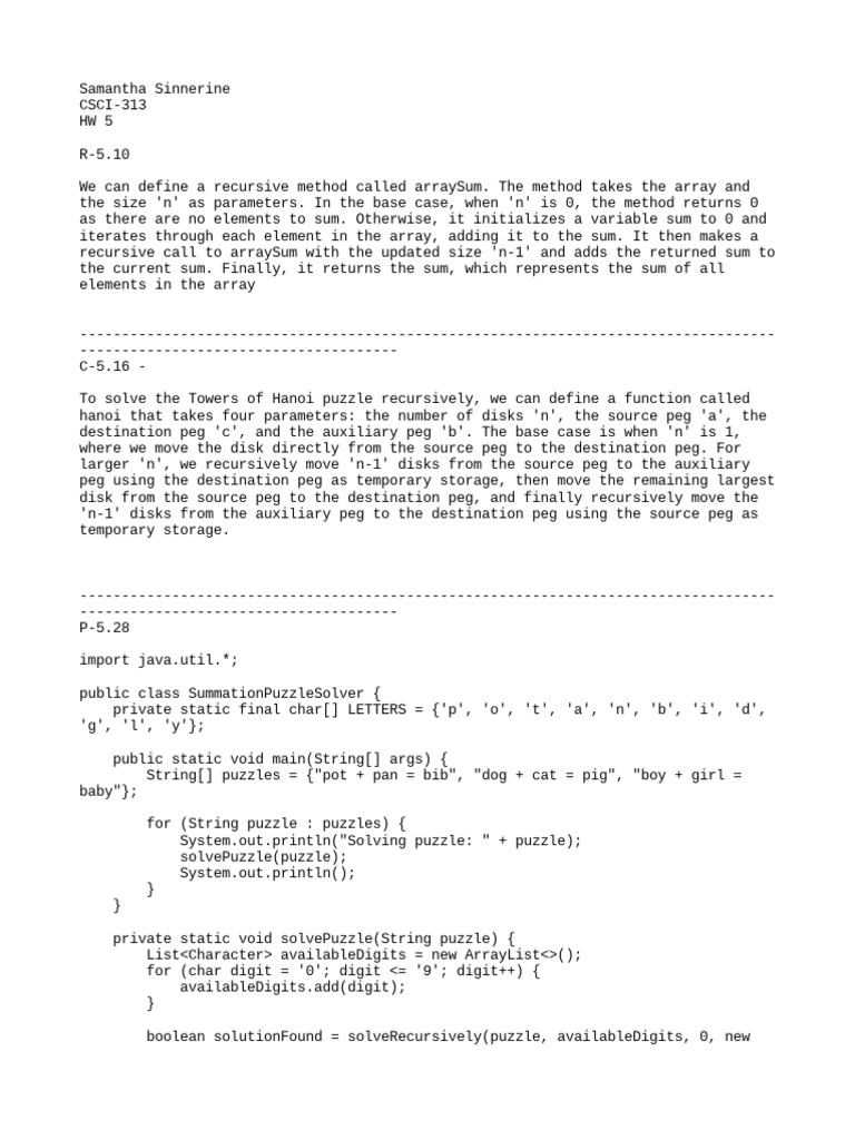Recursive Methods in Java Programming | PDF