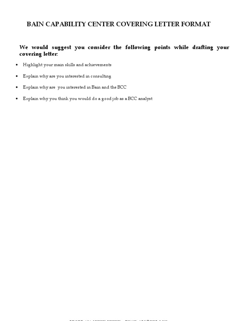 Bain Capability Center Cover Letter Tips | PDF | Business