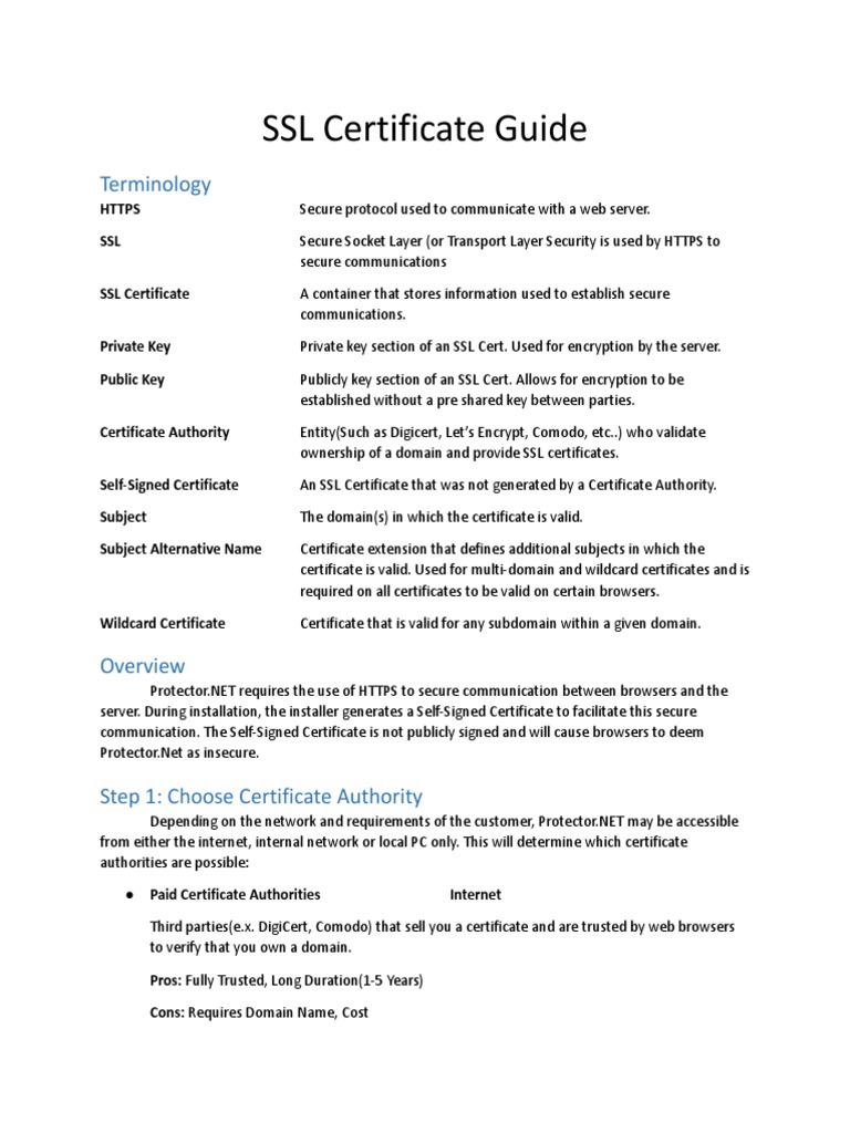 SSL Certificate Guide | PDF