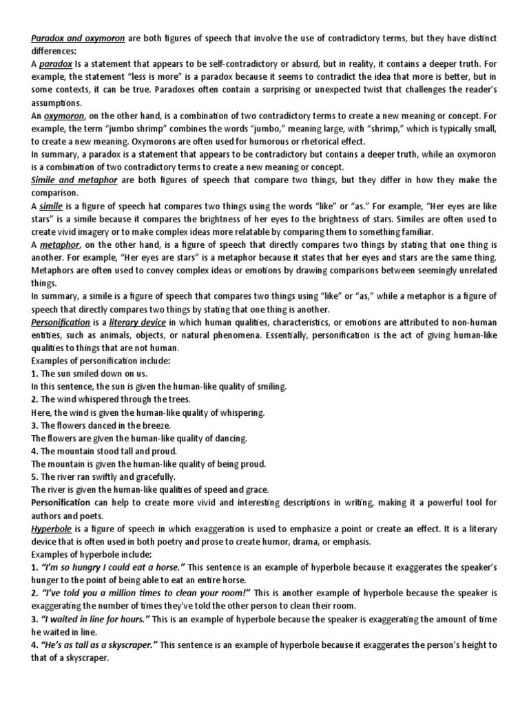 Figures of Speech | PDF | Narration | Irony