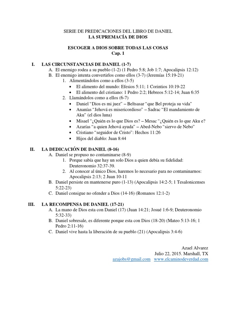 Cap 1 Escoger A Dios Sobre Todas Las Cosas Por Azael Alvarez | PDF