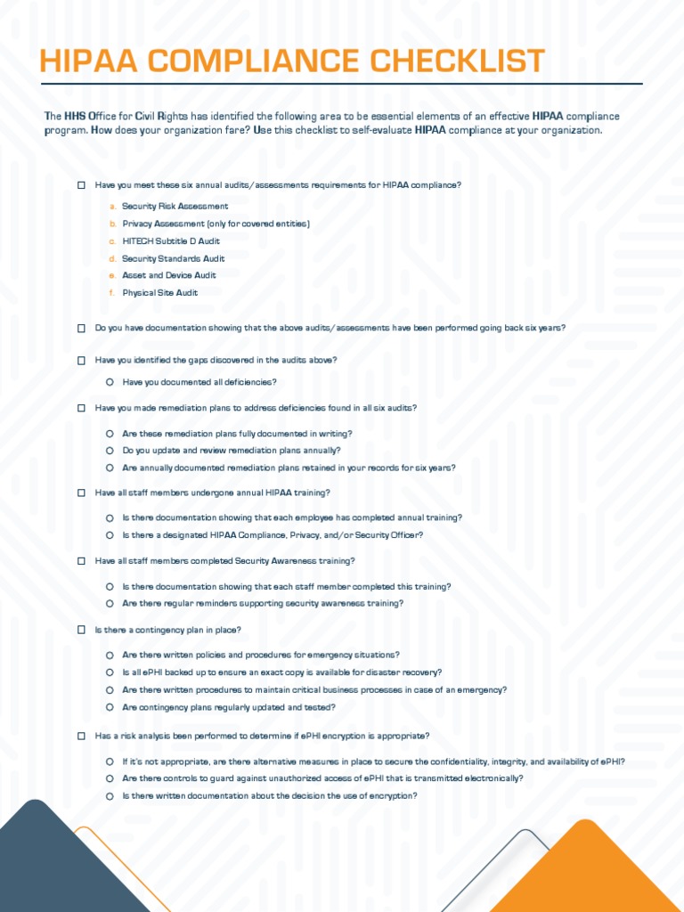 HIPAA Compliance Self-Assessment Guide | PDF