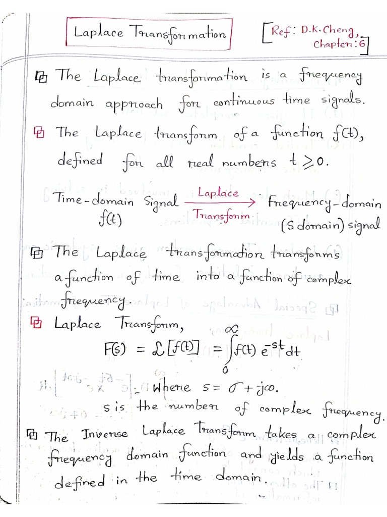 Laplace + Inverse Laplace Transforms | PDF