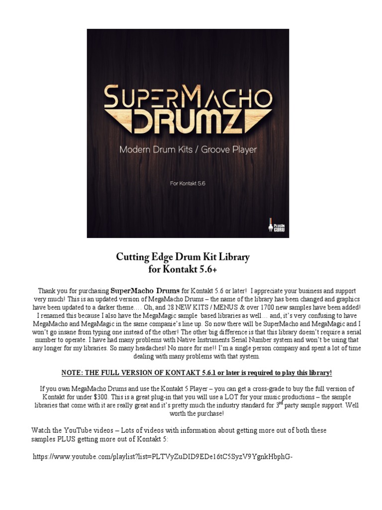 SuperMacho Drumz Manual | PDF