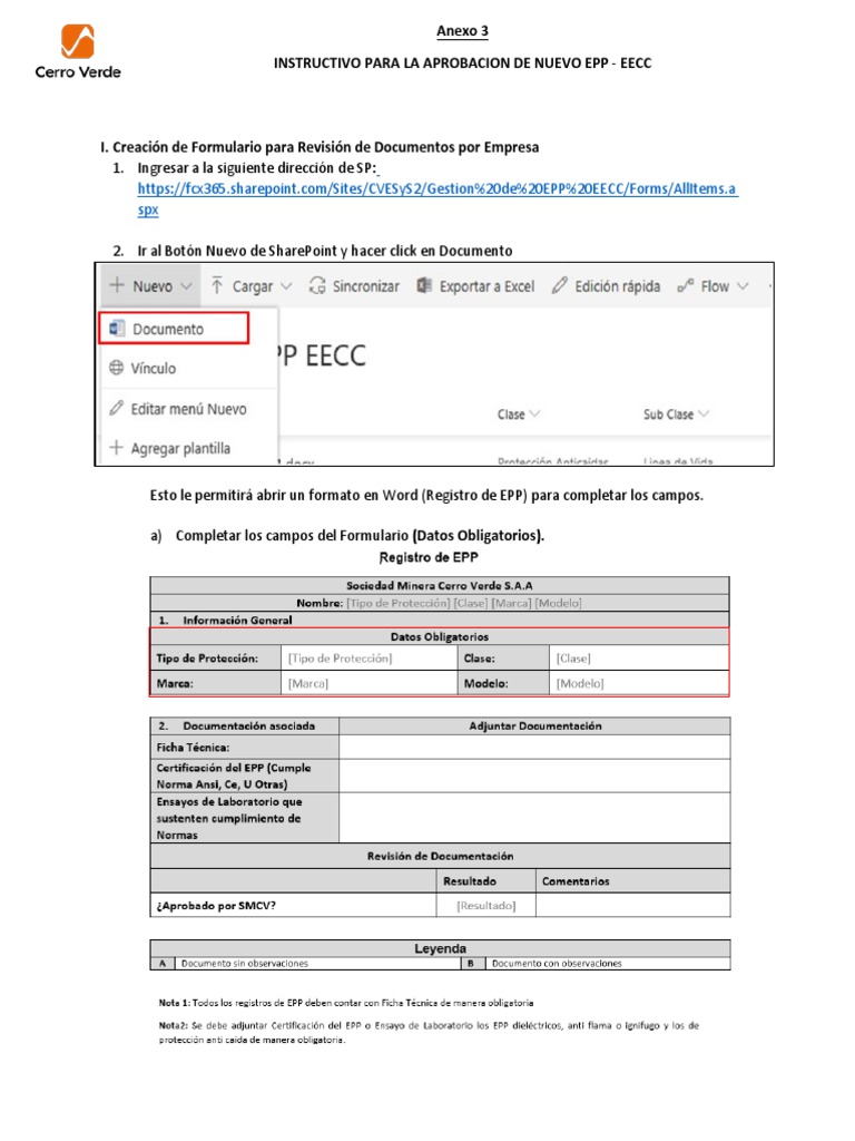 Instructivo Aprobación EPP EECC | PDF