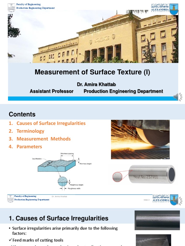 Lec.3 Measurement of Surface Texture (I) | PDF | Surface Roughness | Mechanical Engineering