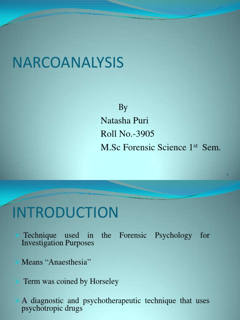 Narco Analysis 130430132422 Phpapp01 | PDF