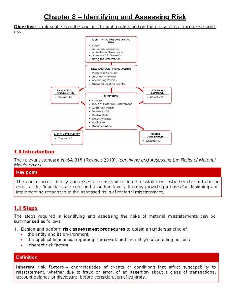 Chapter 8 Identyfing and Assessing Risk | PDF | Financial Audit | Audit