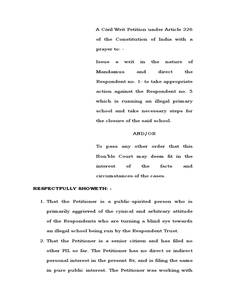 Respectfully Showeth | Download Free PDF | Mandamus | Government