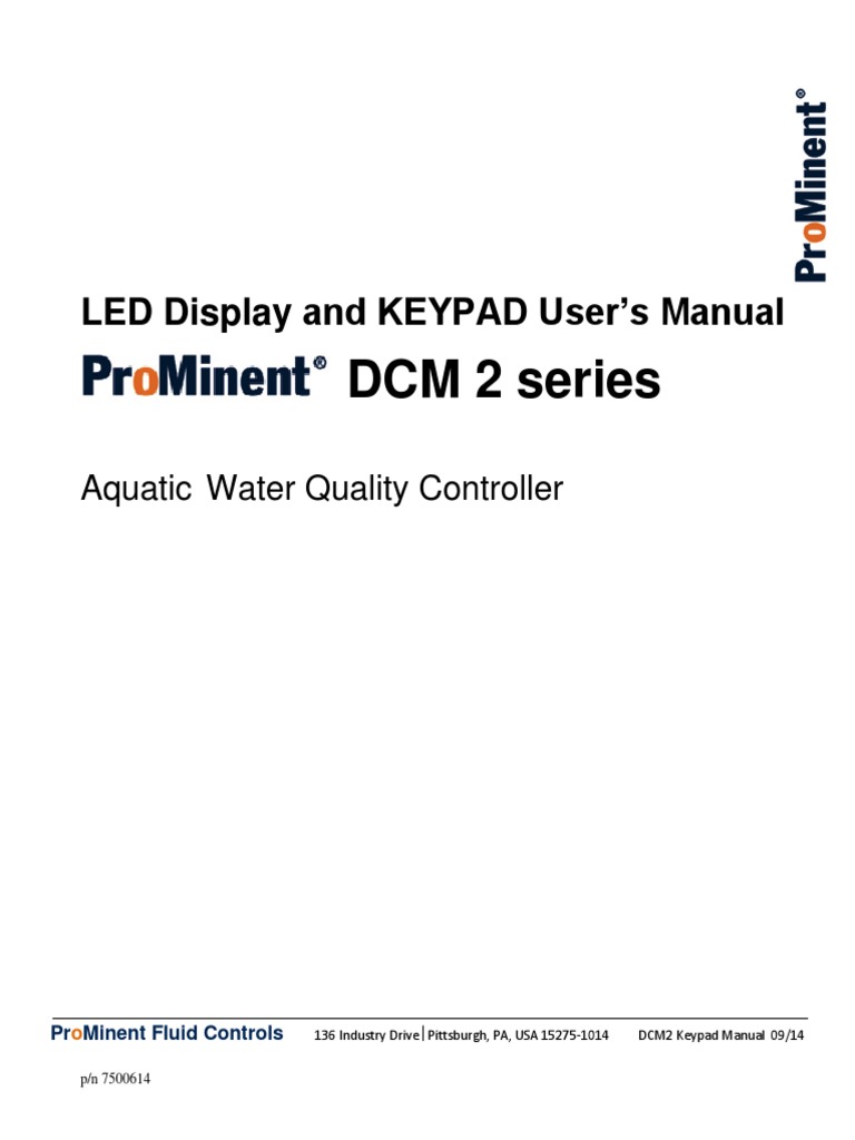 ProMinent DCM2 Display Manual | PDF | Relay | Pump