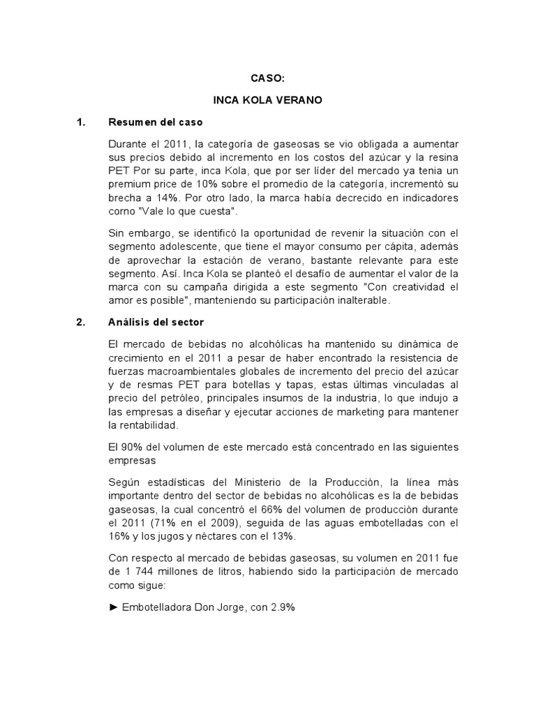 Caso Inca Cola | PDF
