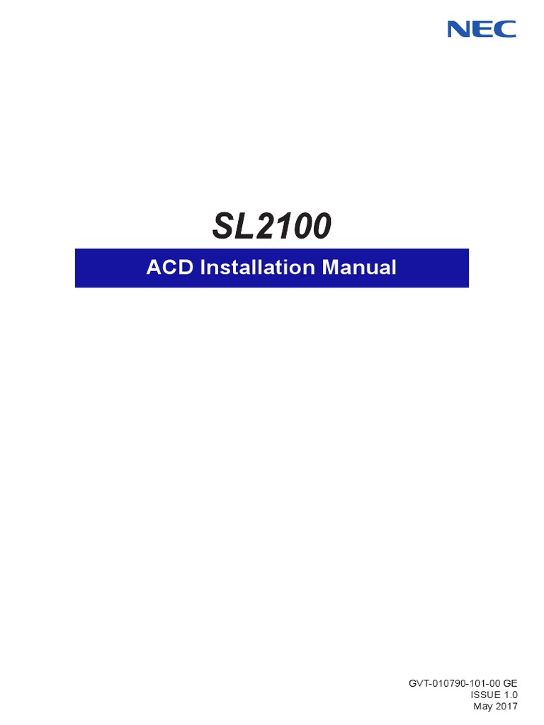 SL2100 ACD Installation Manual GE 1 0 | PDF
