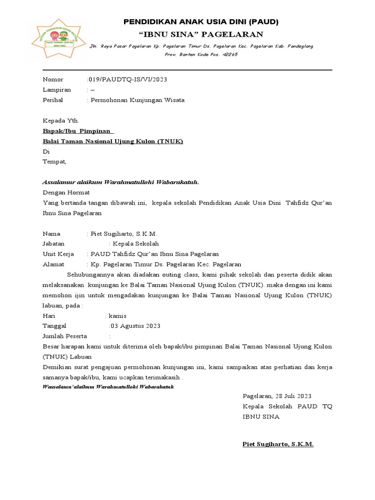 Surat Outing Class | PDF