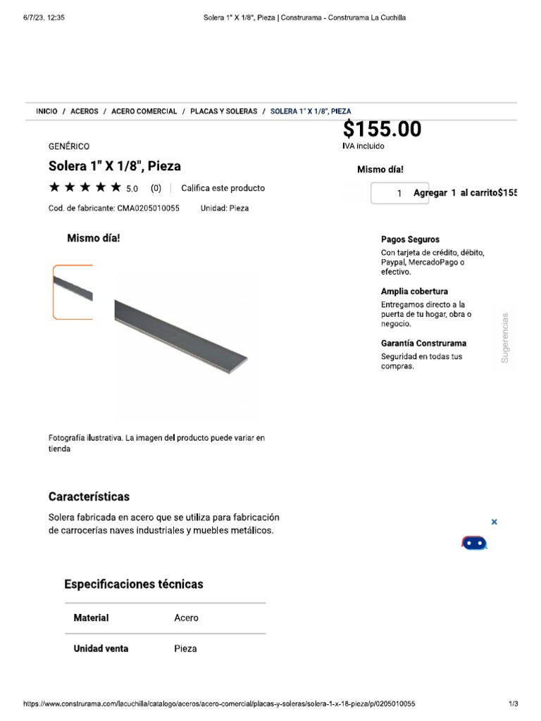 Solera de 1 X 1 8 | PDF