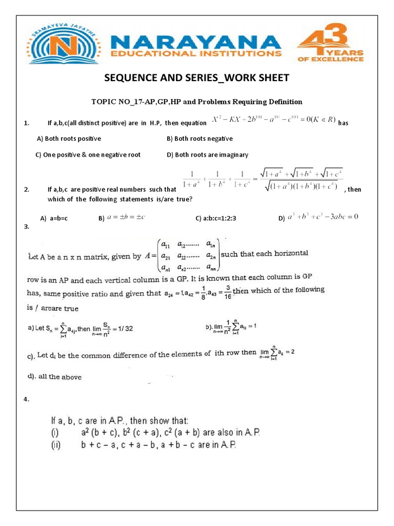 Week-02 - Seqence & Series - Topic Wise Master Copy-01 | PDF