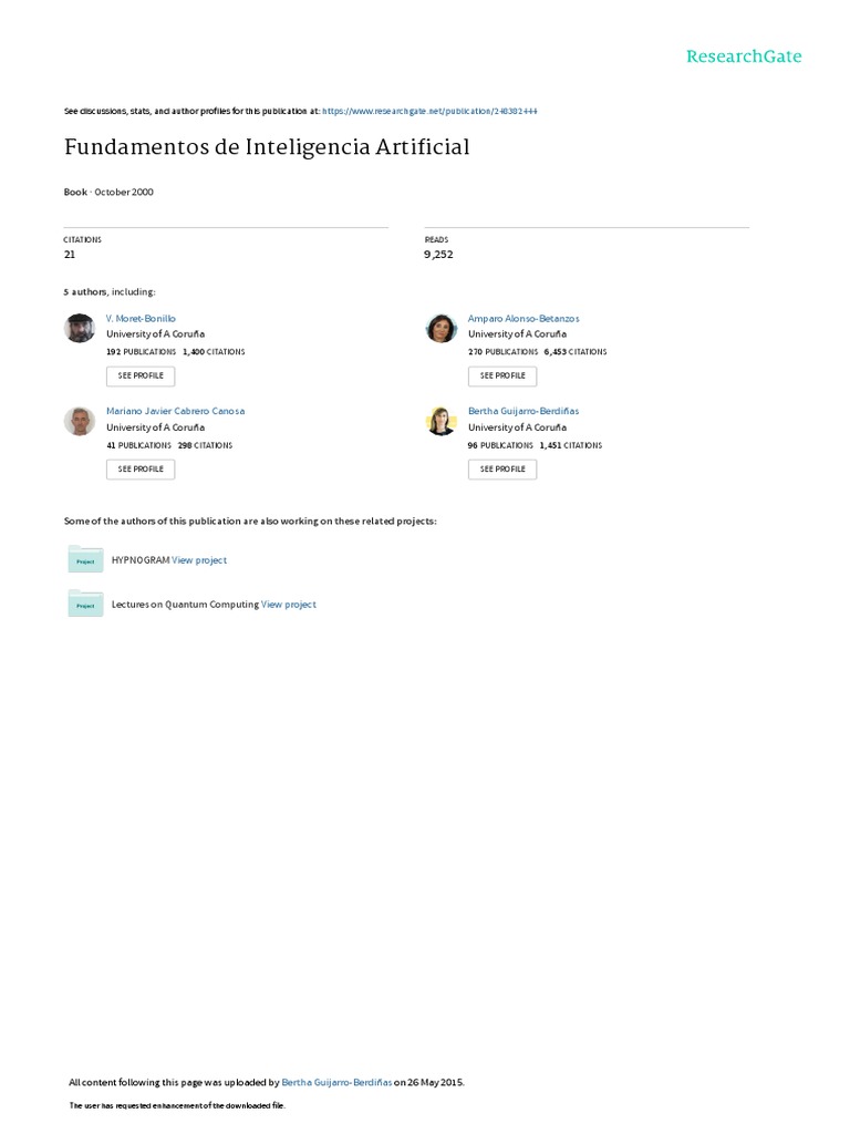 Fundamentos de Inteligencia Artificial | PDF