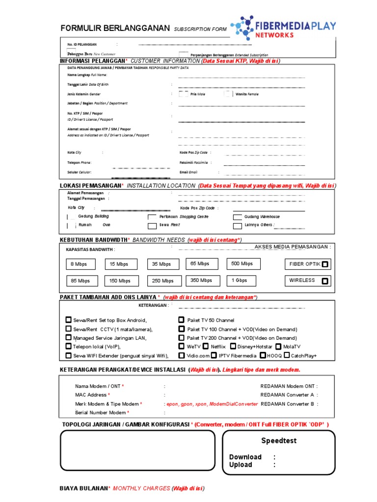 Formulir Berlangganan Mei 2023 Fix | PDF