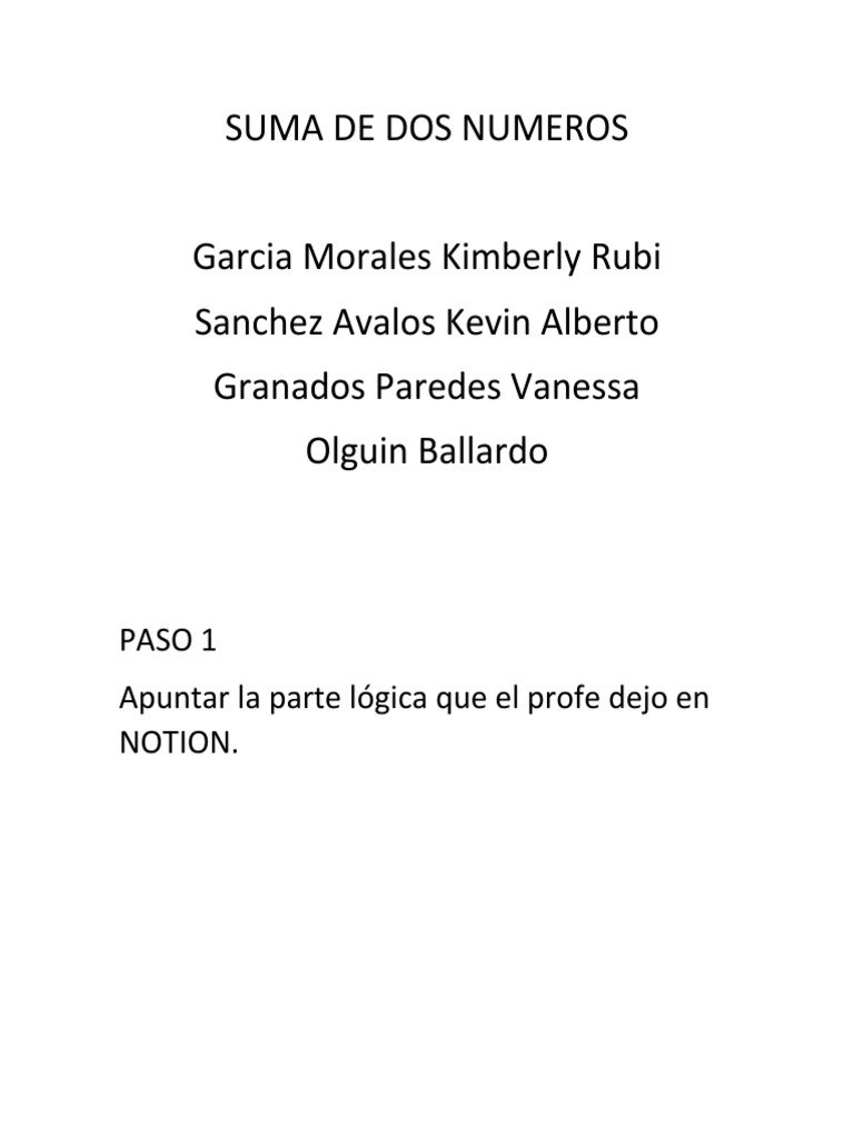 Suma de Dos Numeros | PDF