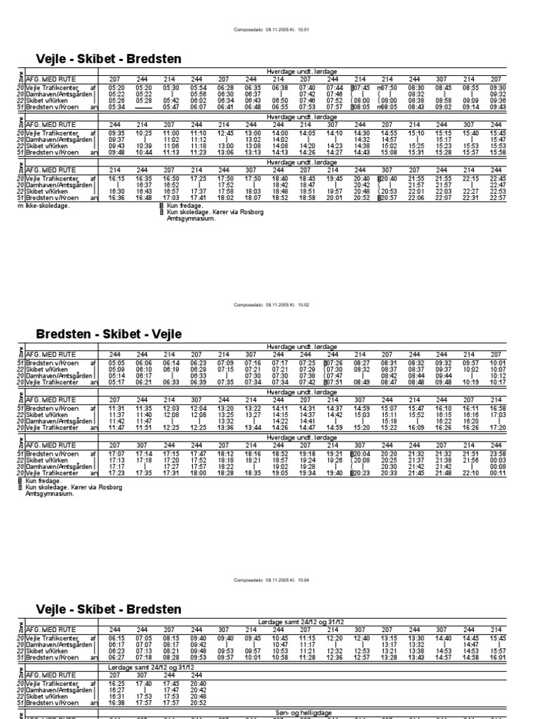 Vejle - Skibet - Bredsten - K06 - Vejle Amts Trafikselskab | PDF