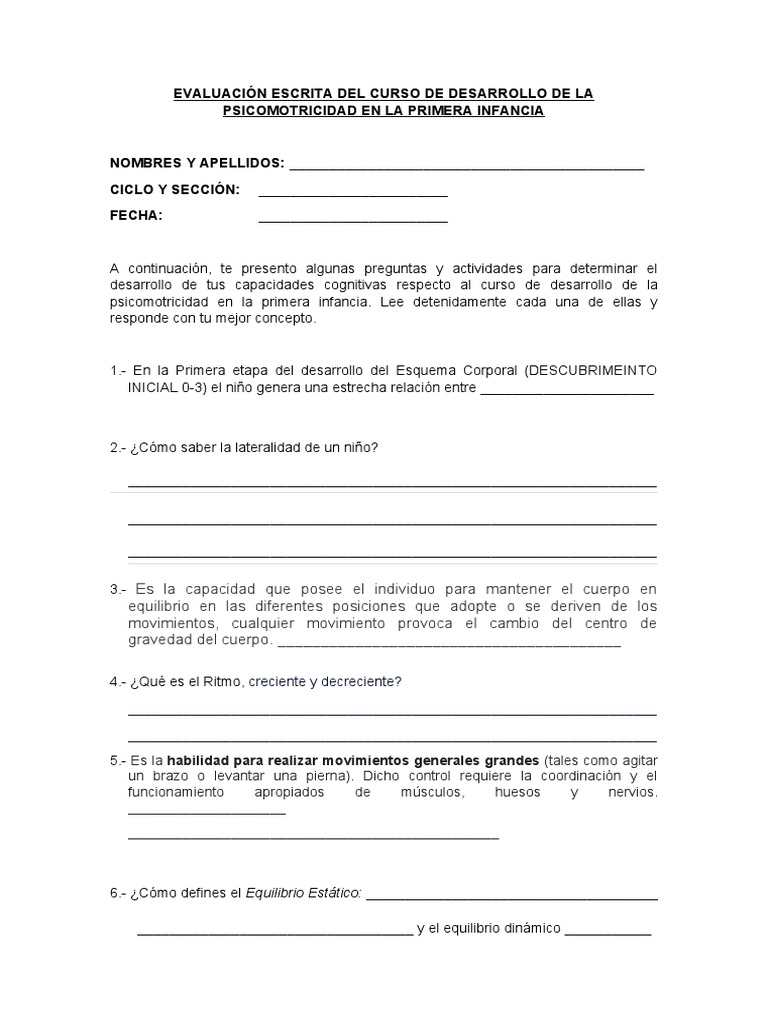 Evaluacion Escrita | PDF