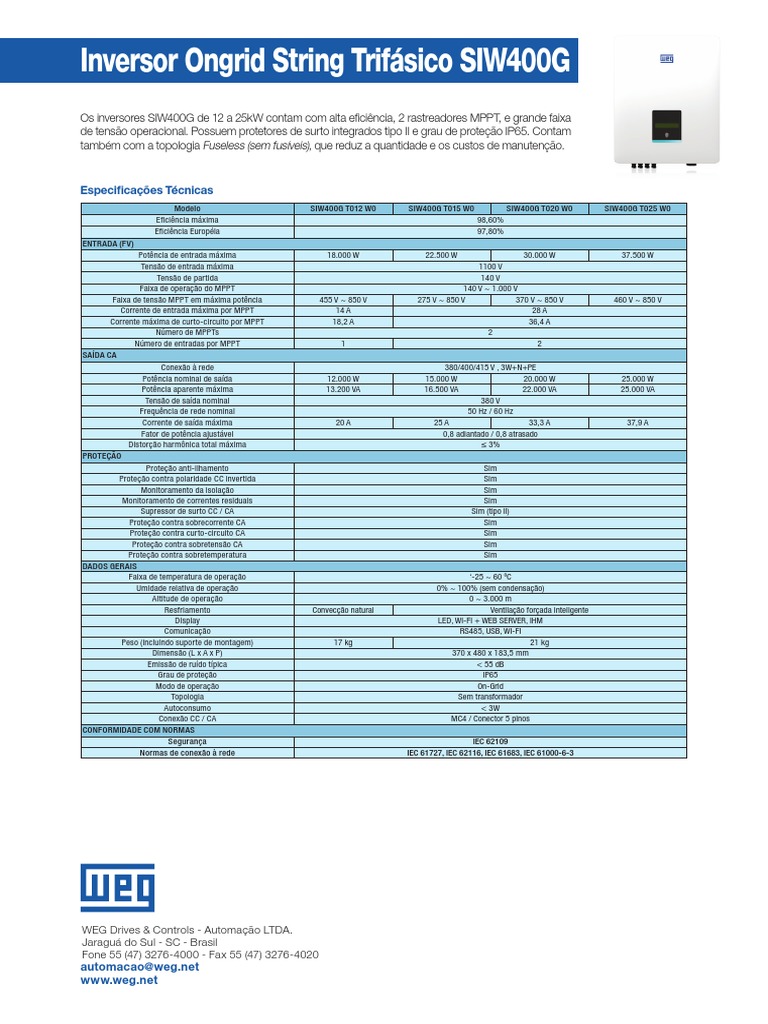 Siw400g - 12,15,20,25 | PDF | Metrologia | Energia elétrica