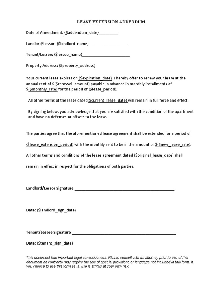 Lease Extension Agreement | PDF