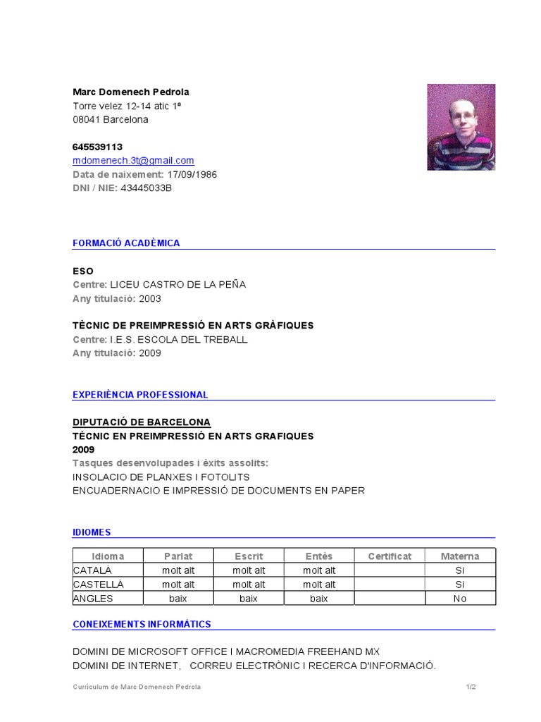 Curriculum Marc Domenech 2021 | PDF