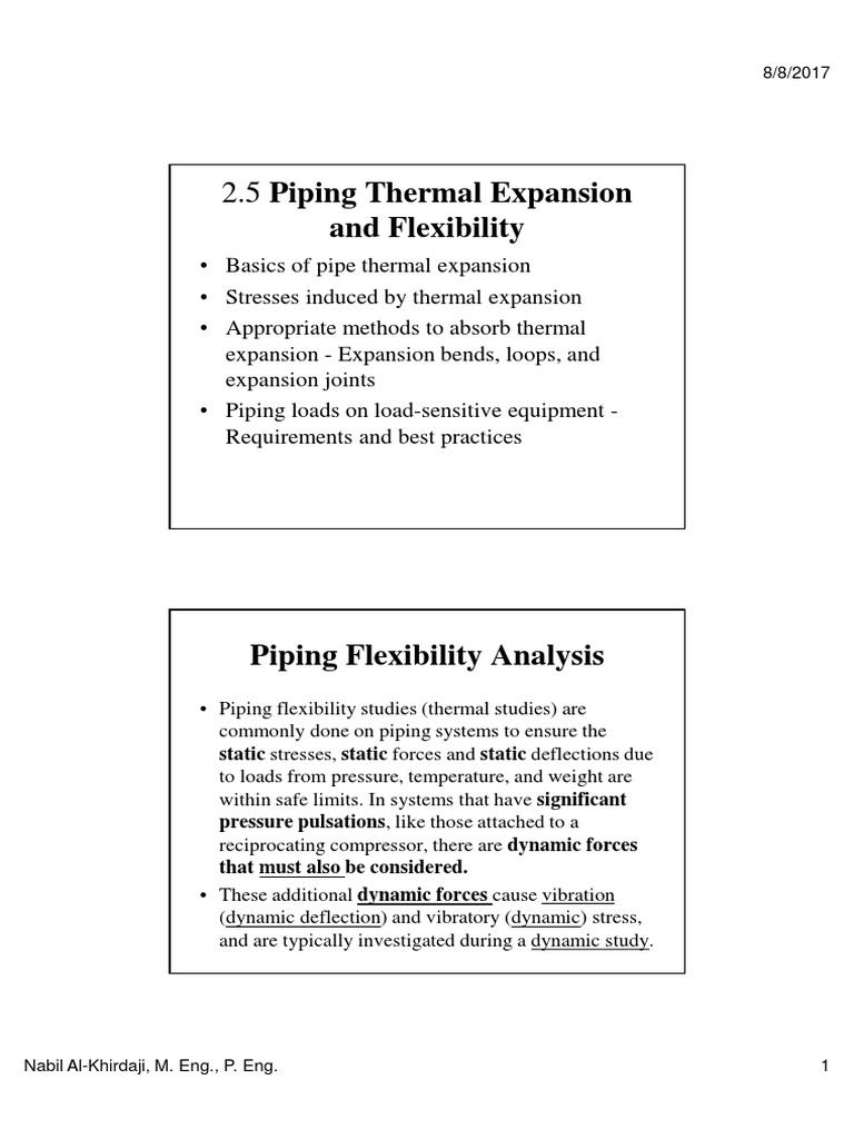 2.5 Piping Thermal Expansion and Flexibility | PDF | Thermal Expansion ...