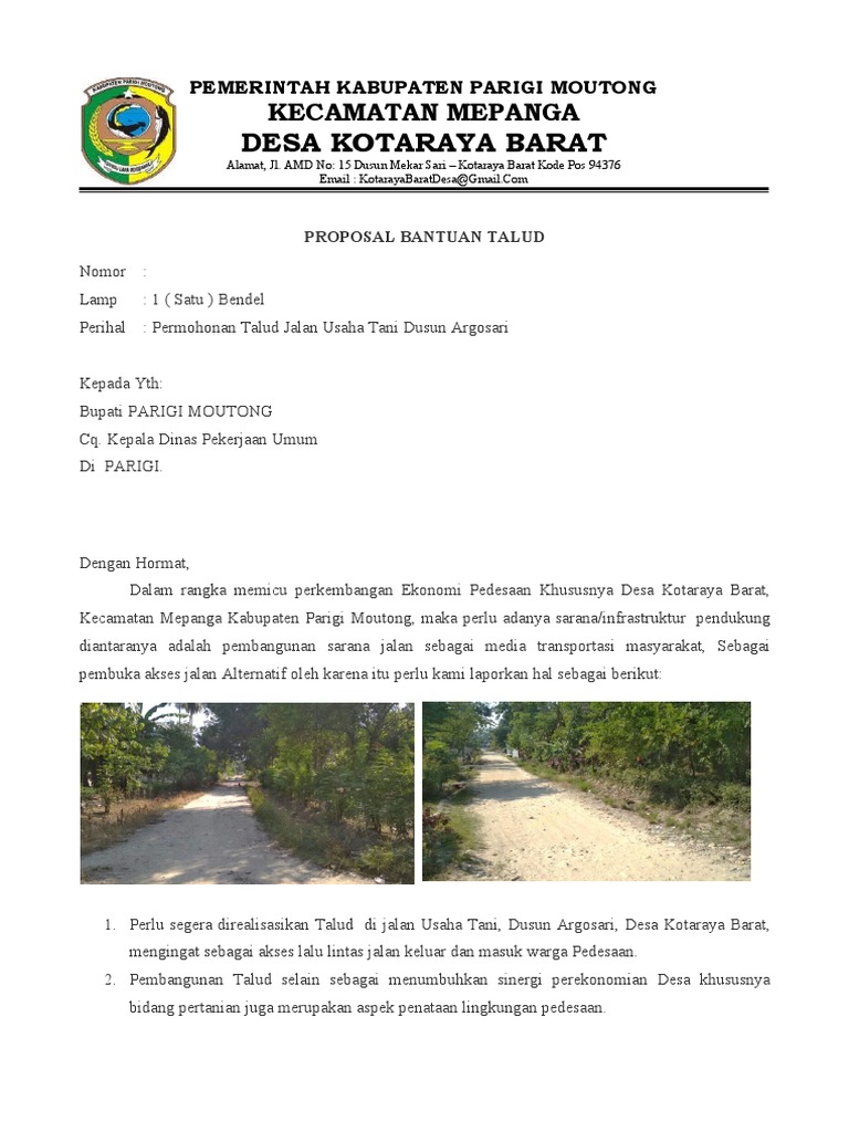 Proposal Talud Argosari | PDF