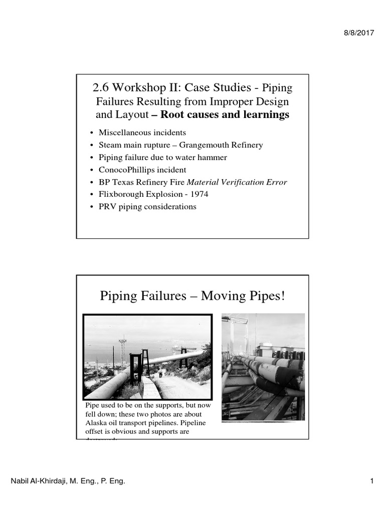 Piping Failures: Design and Case Studies | PDF | Process Engineering ...