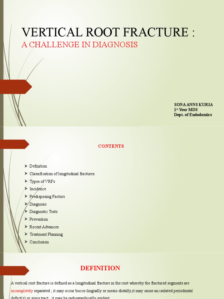 Vertical Root Fracture ! | PDF | Periodontology | Dentistry