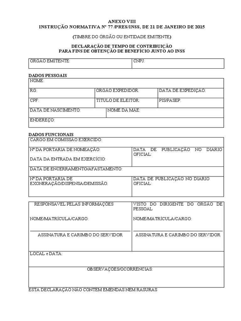 Modelo Anexo Viii | PDF