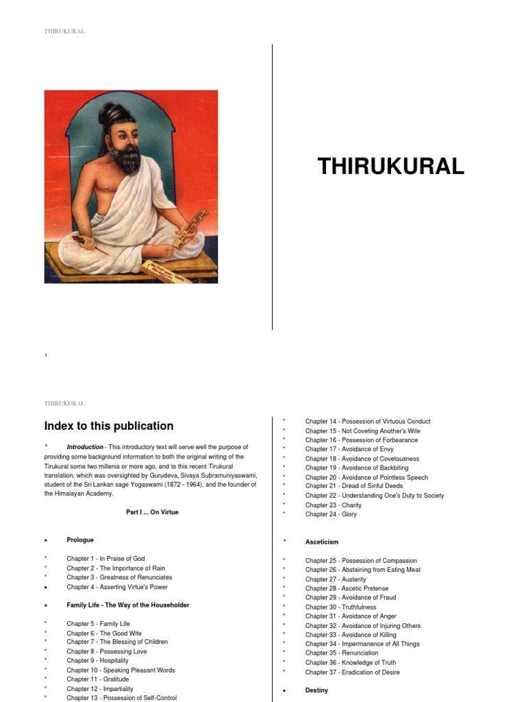 Thirukkural in English | PDF | Moksha | Virtue