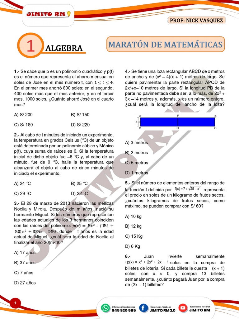 Maraton Mate - Algebra | PDF