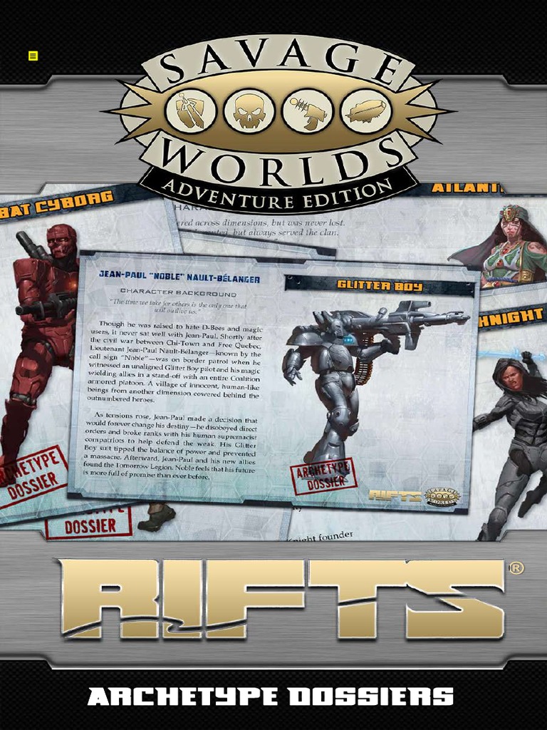 RIFTS Archetype Dossier Set 1 | PDF