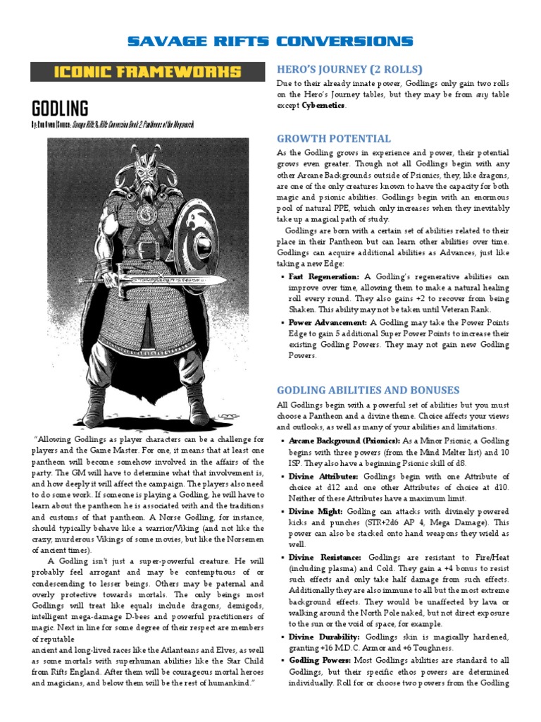 Godling Mechanics in Savage Rifts | PDF