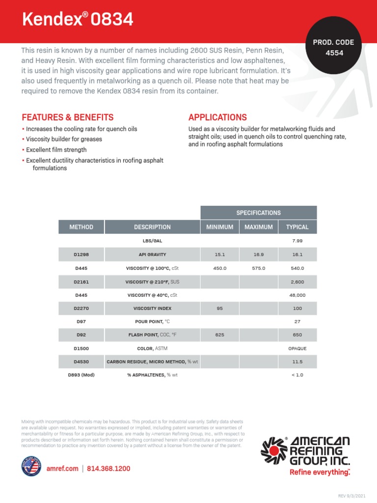 Kendex 0834 | PDF | Viscosity | Soft Matter