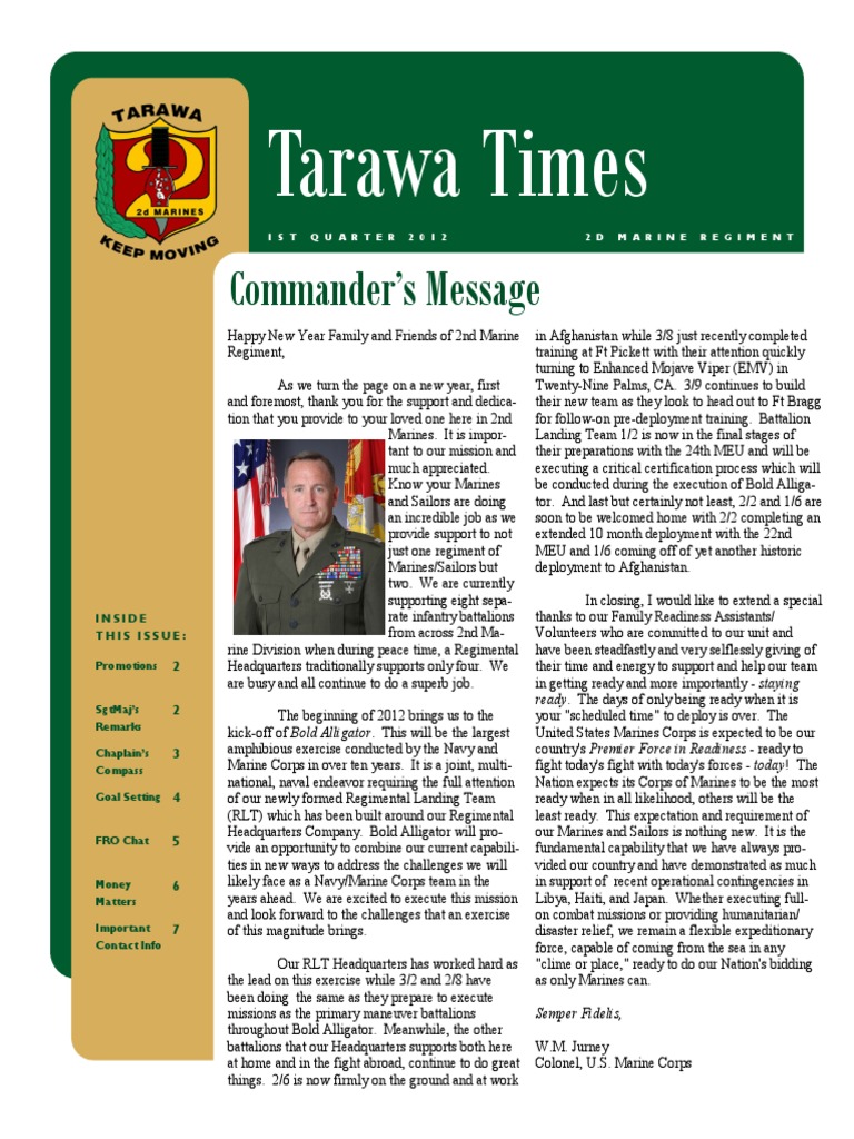 2d Marines Newsletter | PDF