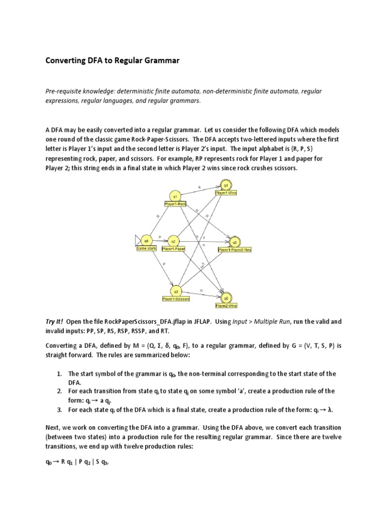DFA To Regular Grammar Conversion Module | PDF | Mathematical Logic | Syntax (Logic)