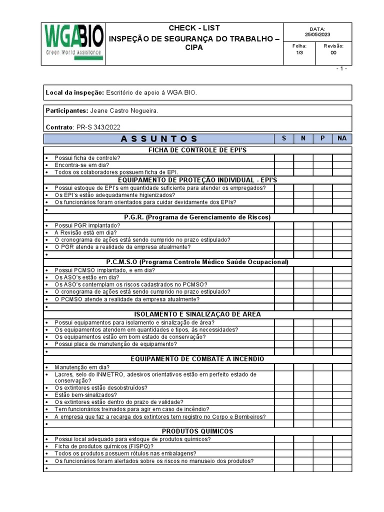 CheckList CIPA | PDF