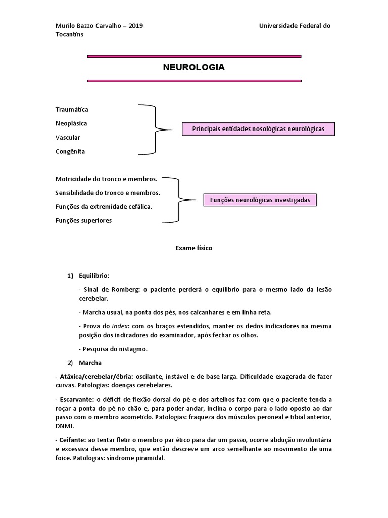 Avaliação Do SNC | PDF | Anatomia | Sistema nervoso