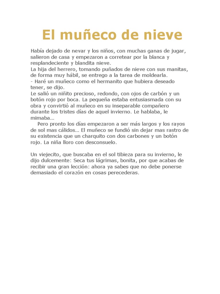 El muñeco de nieve: un cuento navideño | PDF