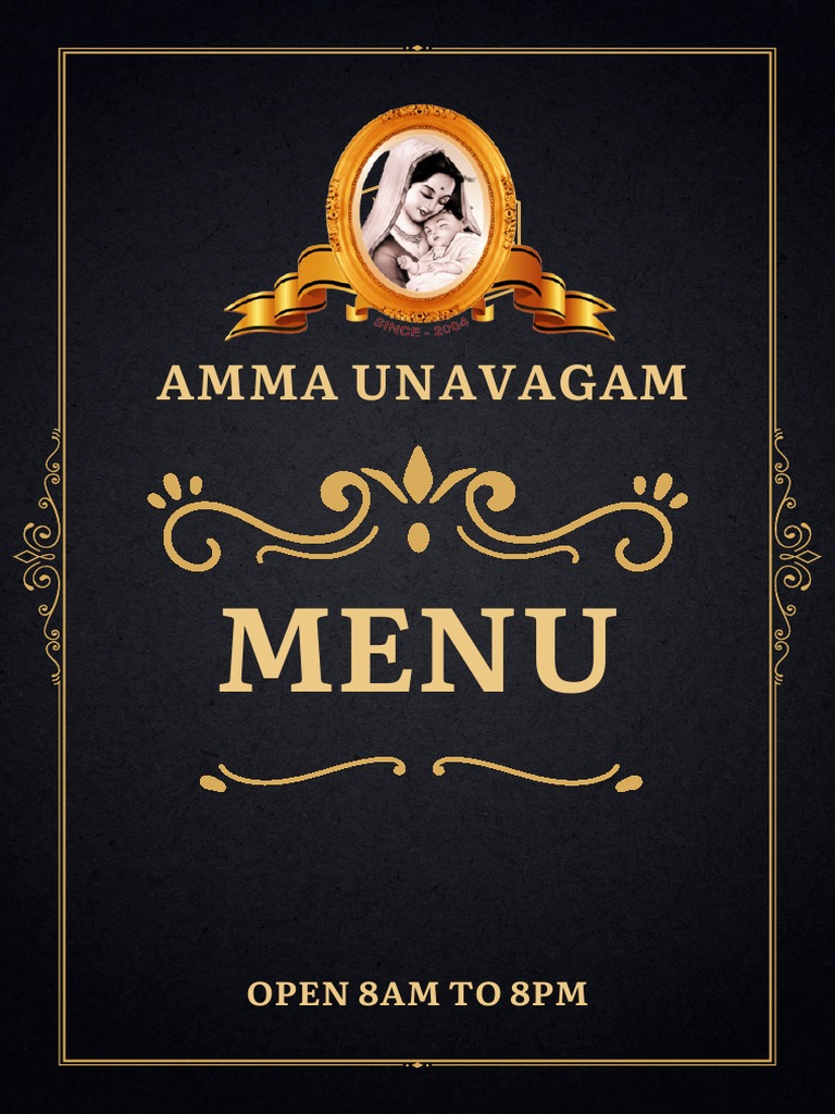 Amma Unavagam: Open 8am To 8Pm | PDF | Meal | Curry