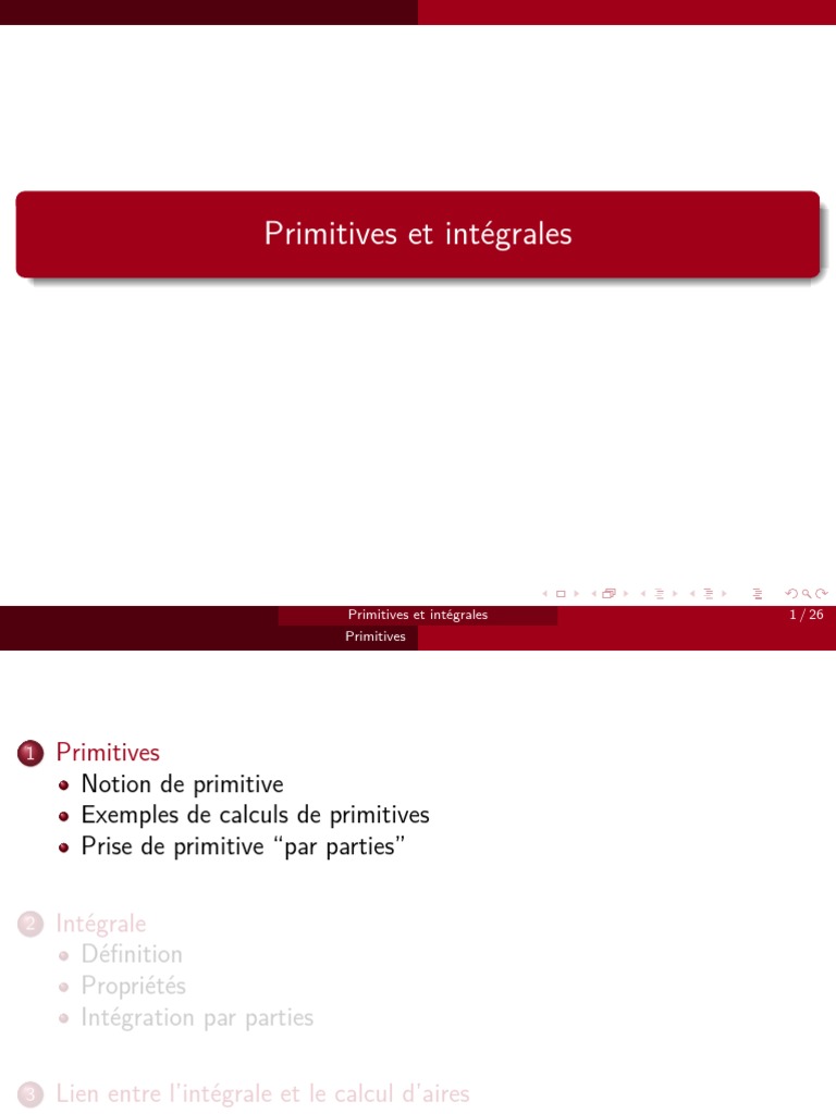 Primitives et intégrales : définitions et exemples | PDF | Intégral ...