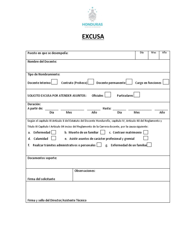 Permisos y Excusas 2022-1 | PDF