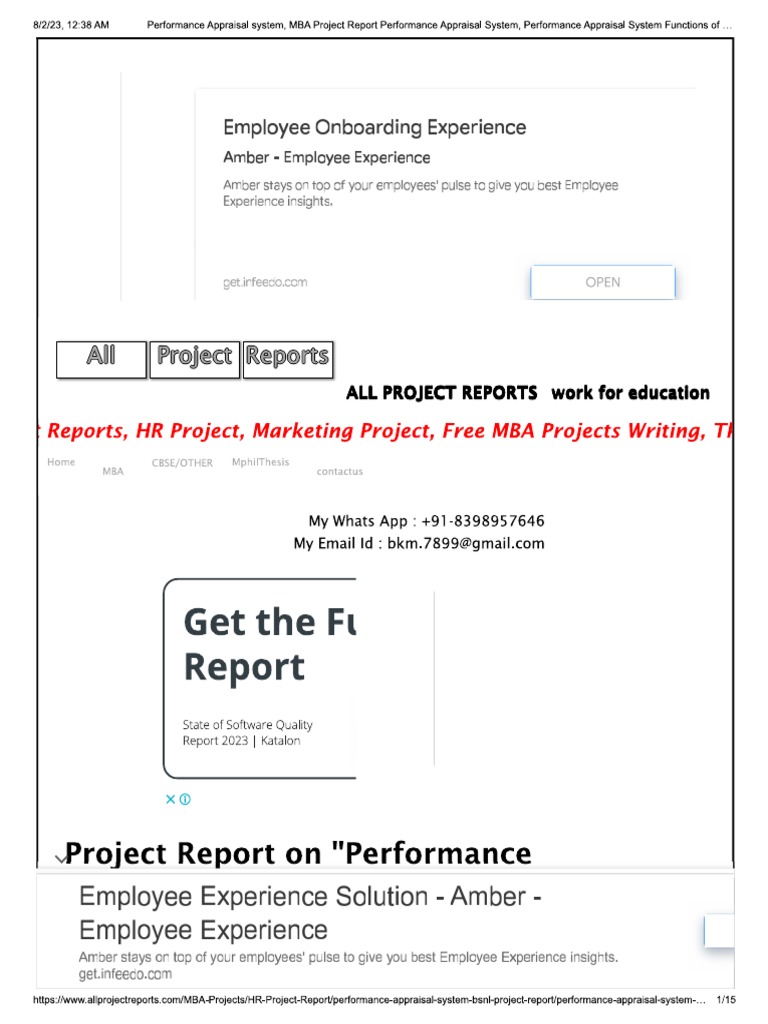 HR Project Report | PDF