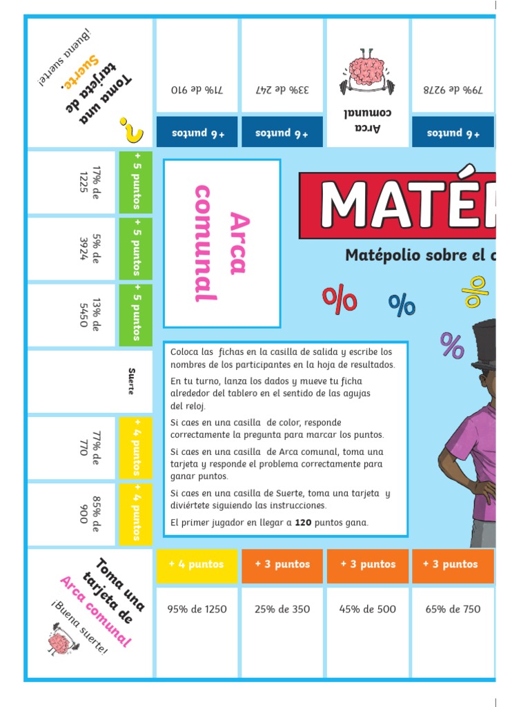 Mathopoly Percentaje Game | PDF | Juego de azar | Juegos de mesa