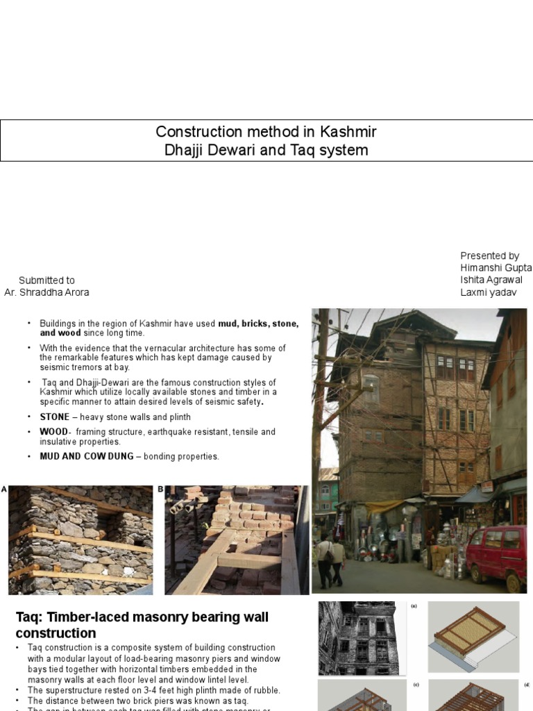 Dhajji Dewari and Taq Construction in Kashmir | PDF | Masonry | Wall
