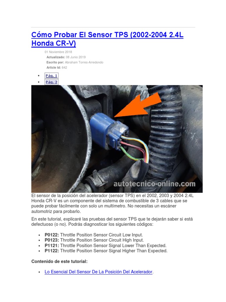 Cómo Probar El Sensor TPS | PDF
